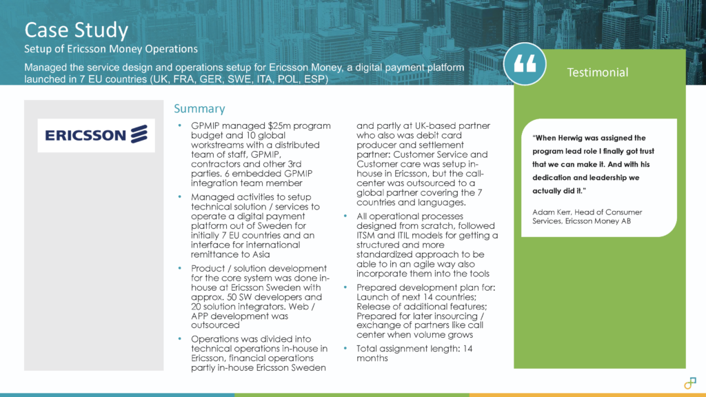 Ericsson Case Study: Insights from Global PMI Partners